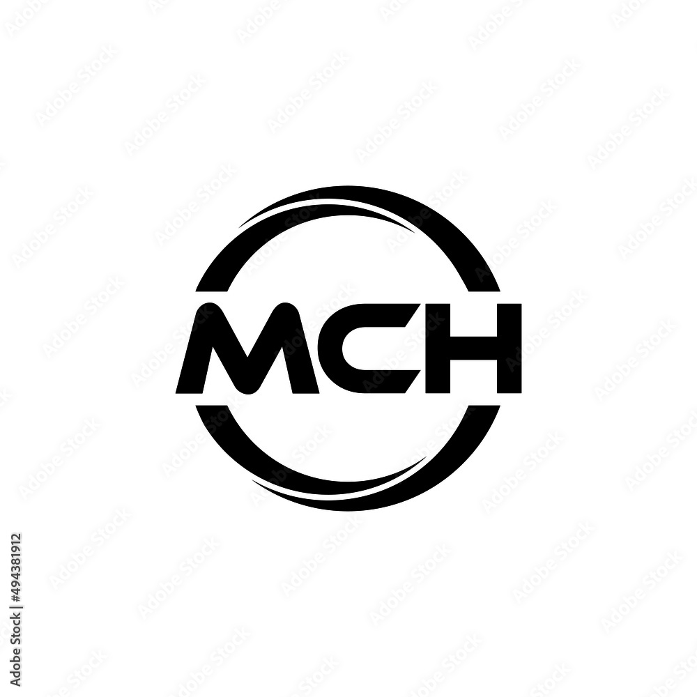 MCH letter logo design with white background in illustrator, vector ...