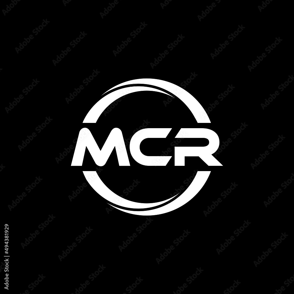 MCR letter logo design with black background in illustrator, vector ...