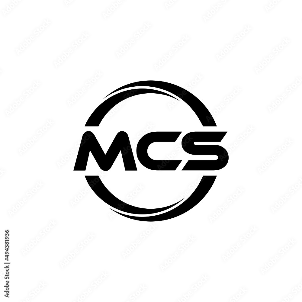 MCS letter logo design with white background in illustrator, vector ...