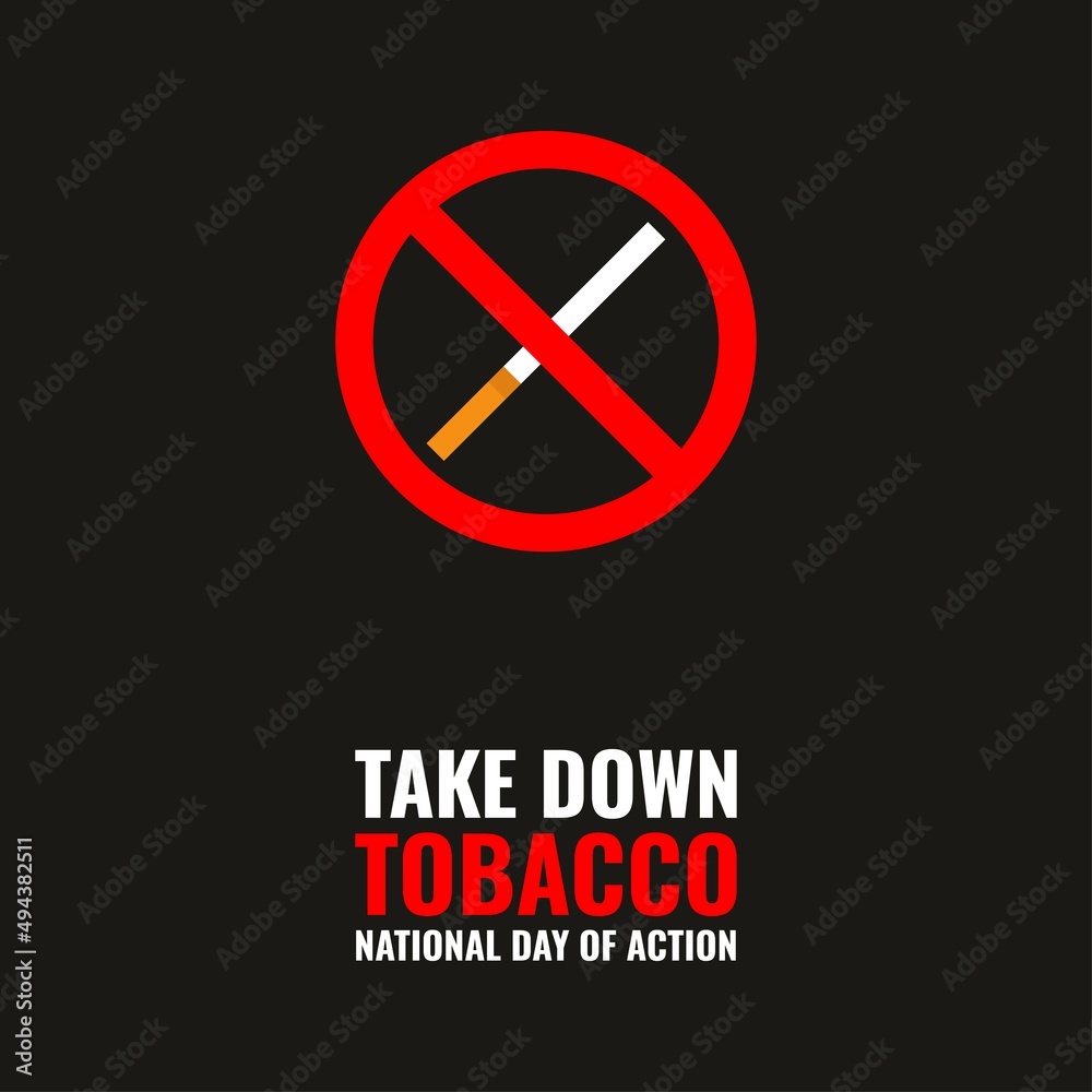 No smoking Icon Vector, Take Down Tobacco National Day of Action Design ...