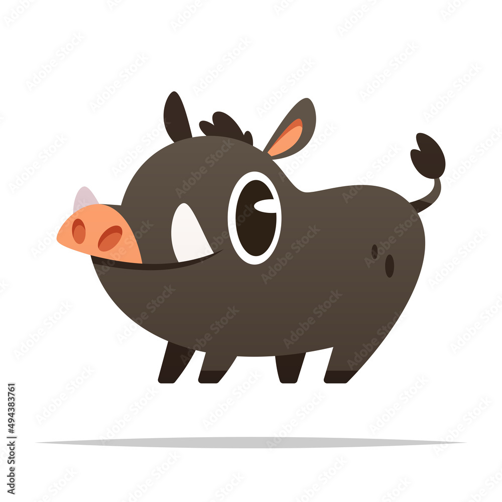 Cartoon wild boar vector isolated illustration Stock Vector | Adobe Stock