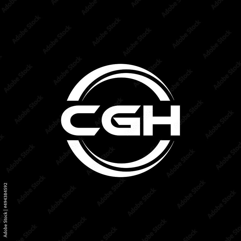 CGH letter logo design with black background in illustrator, vector ...