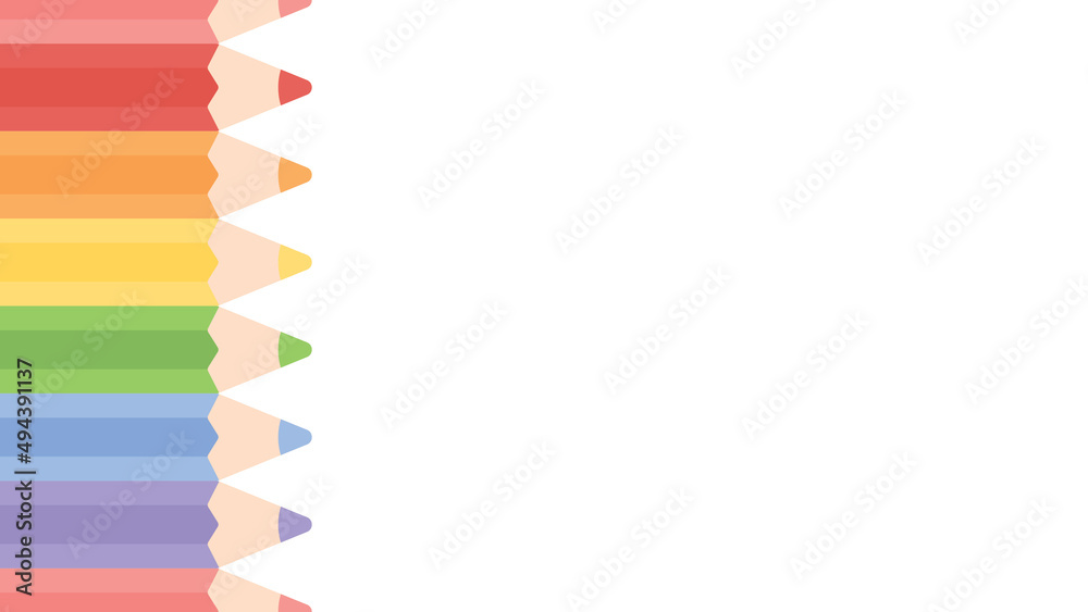 Cute pastel colored pencils seamless side border background. Flat ...
