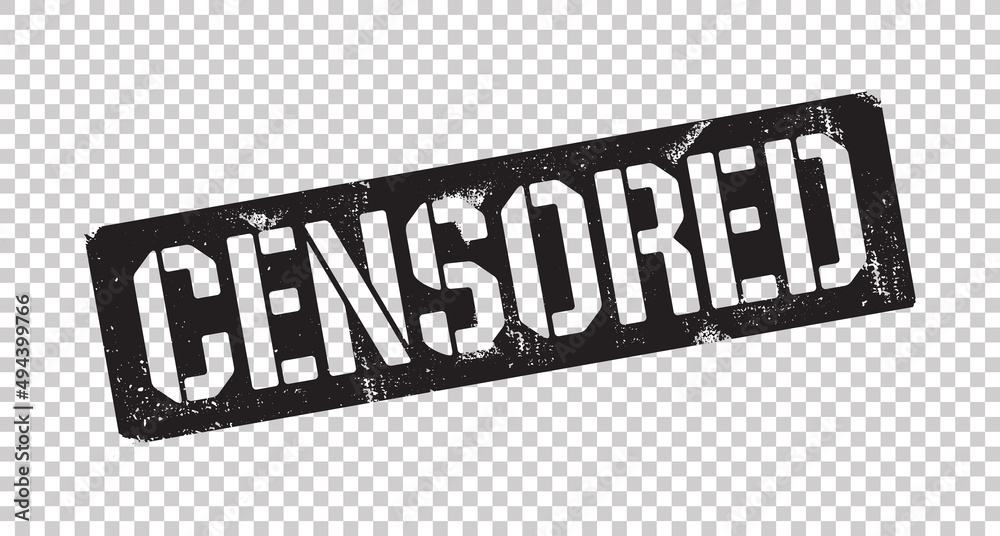 Stencil CENSORED inscription. Black forbidden graffiti print on ...