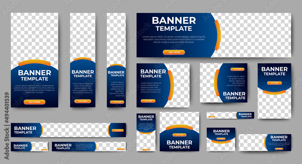 Business banner design web template Set, Horizontal header web banner ...