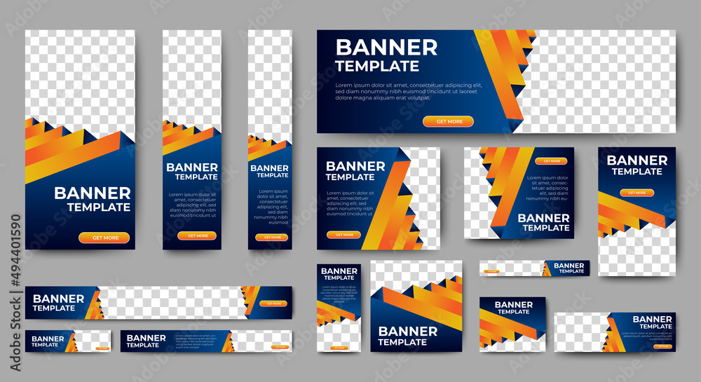 Business banner design web template Set, Horizontal header web banner ...