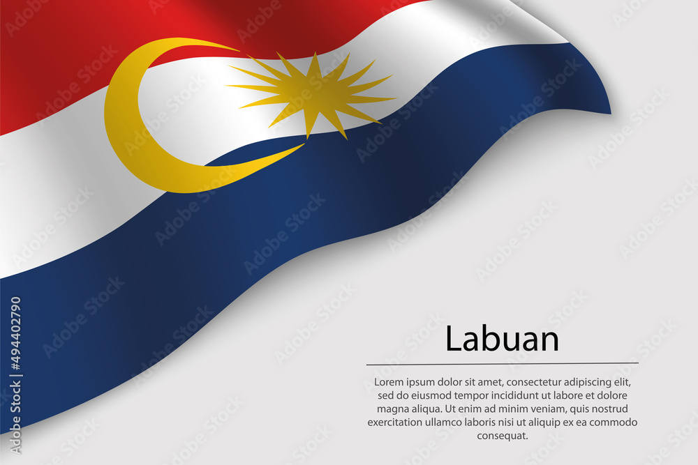 Wave flag of Labuan is a region of Malaysia Stock Vector | Adobe Stock