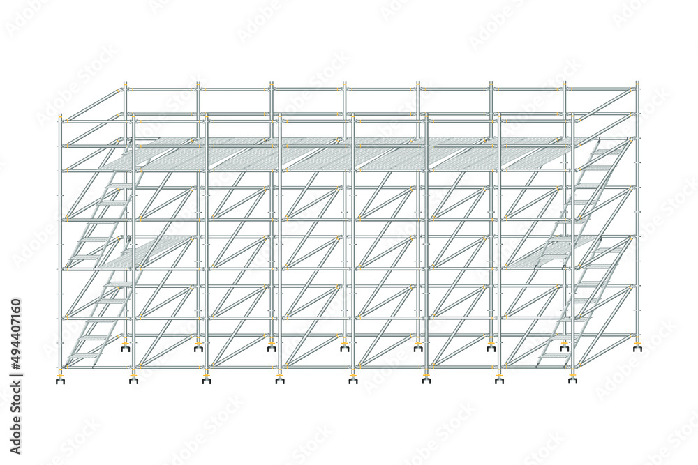 scaffolding, white background, used in construction areas. Stock Vector ...