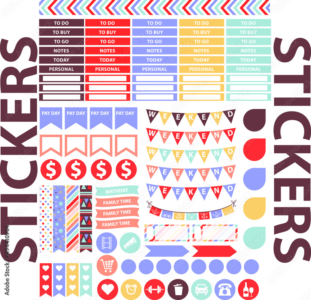 sticker todo planner worksheet list Stock Vector | Adobe Stock