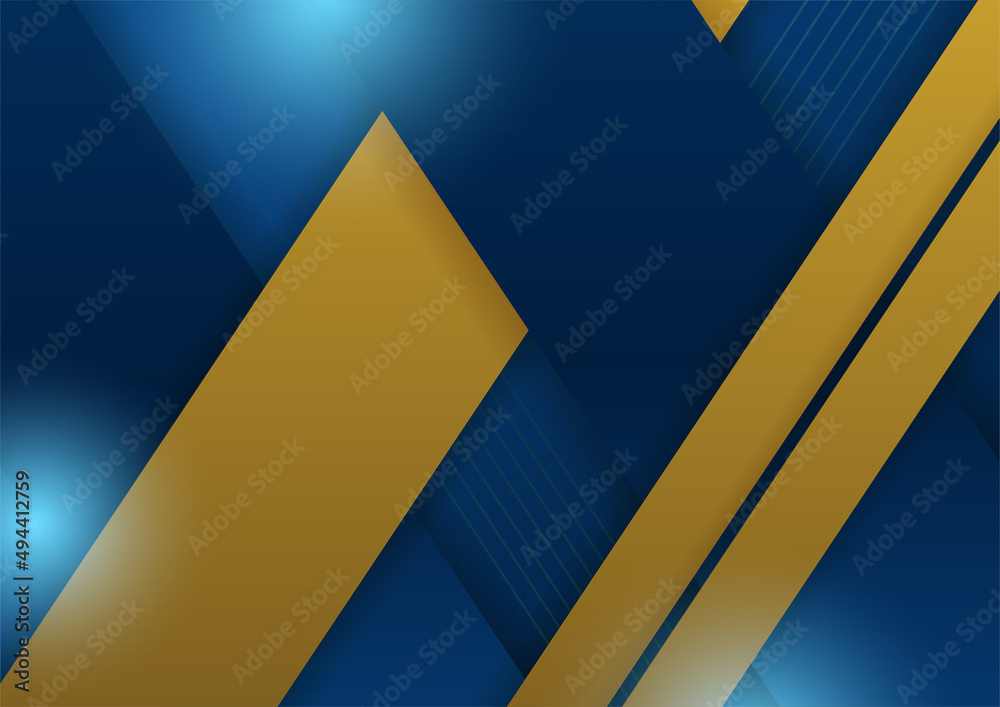 Abstract blue and gold presentation background design Stock Vector ...