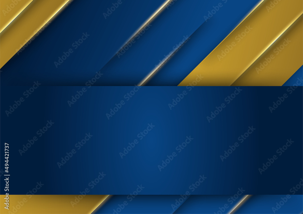Abstract blue and gold presentation background design Stock Vector ...