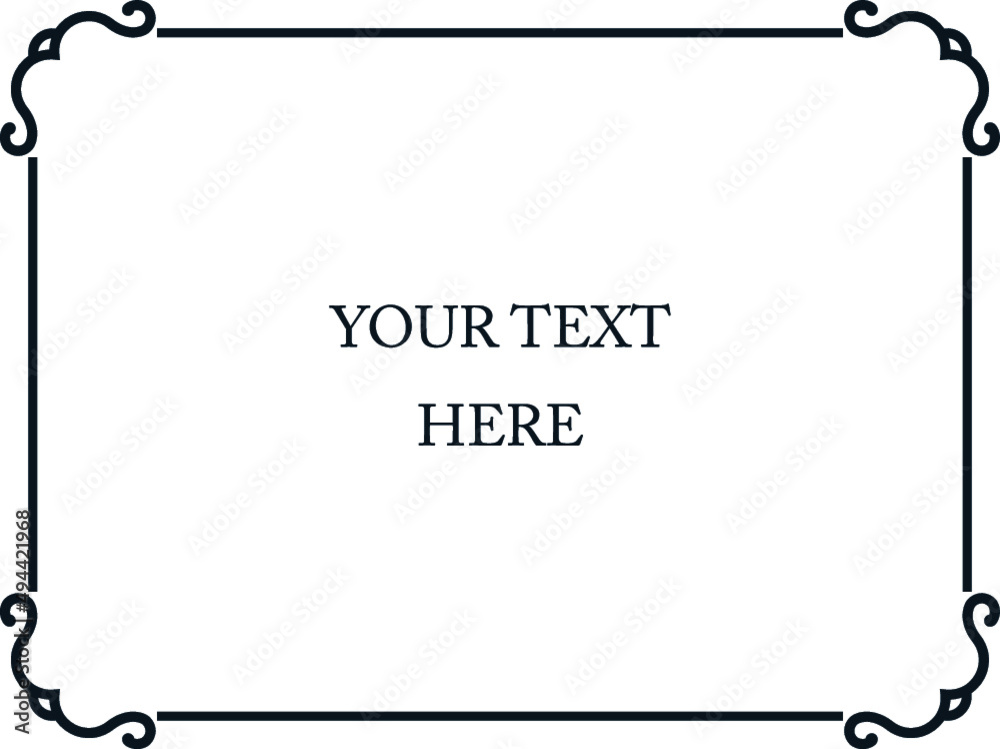 Vector horizontal frame border. Signboard or shop sign design Stock ...