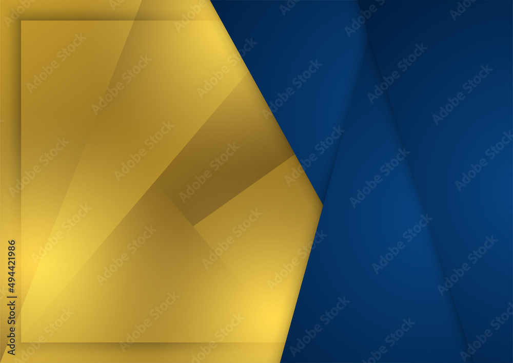 Abstract blue and gold presentation background design Stock Vector ...