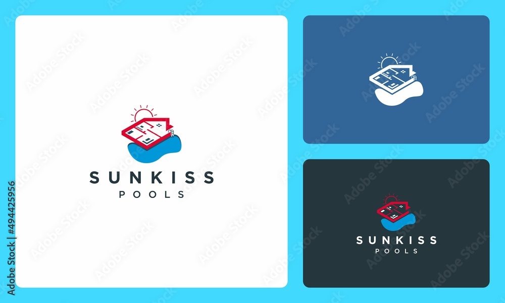 house and swimming pool logo Stock Vector | Adobe Stock