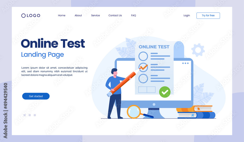 online test and checking answers, examination, test, quiz, feedback ...