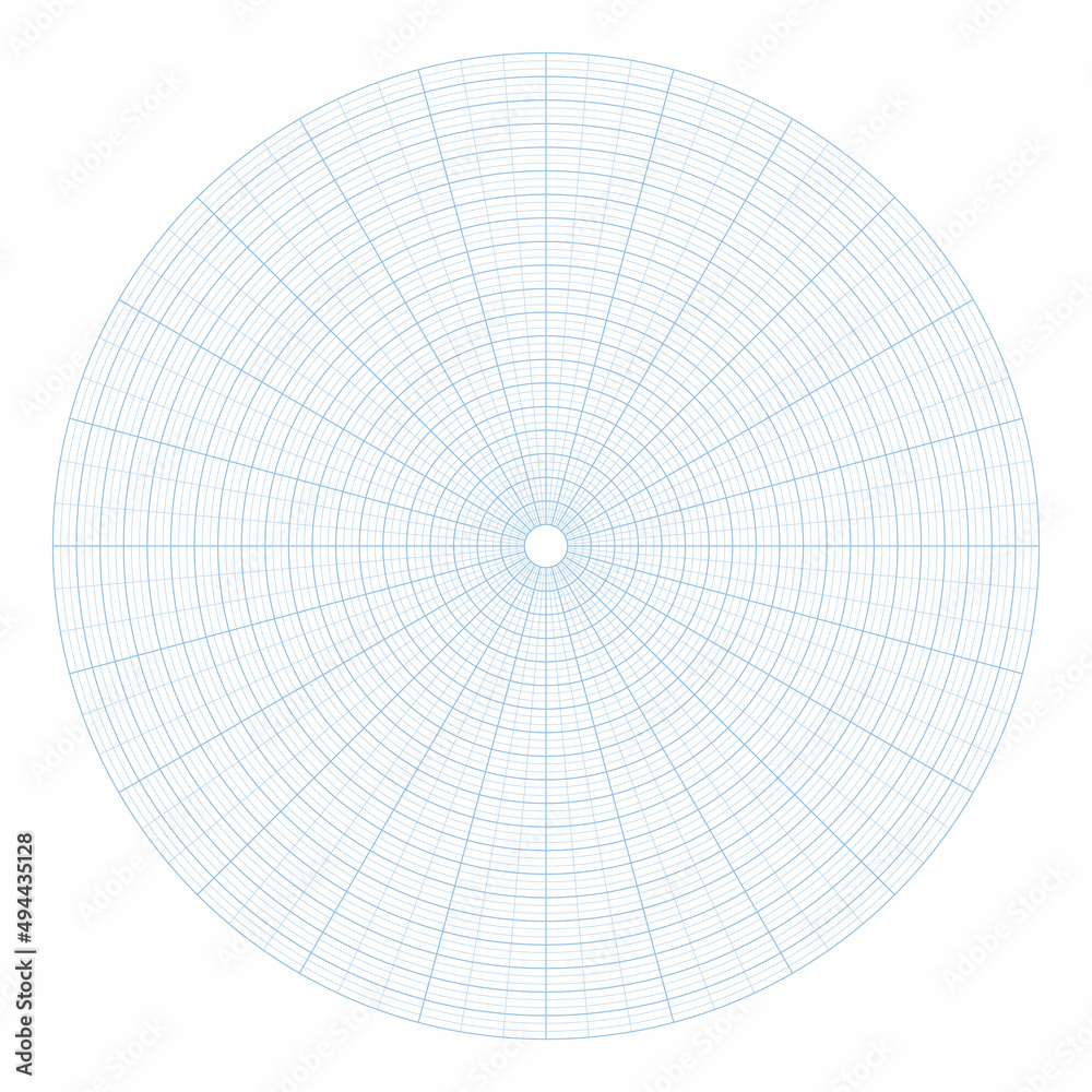 Vector illustration polar grid isolated on white background. Polar ...