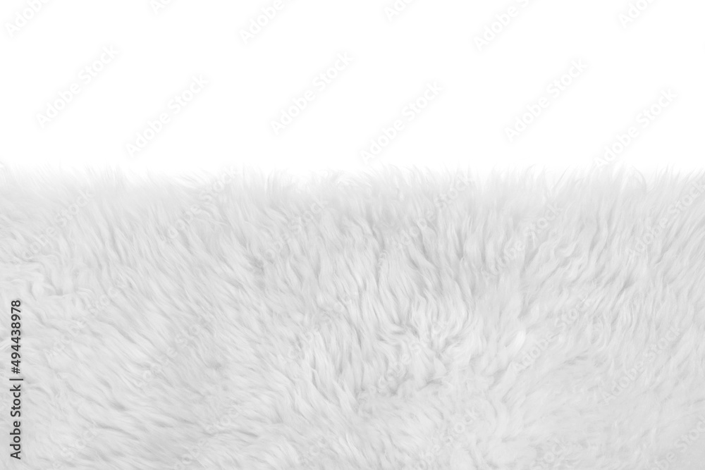 White fluffy wool texture isolated white background. natural fur ...