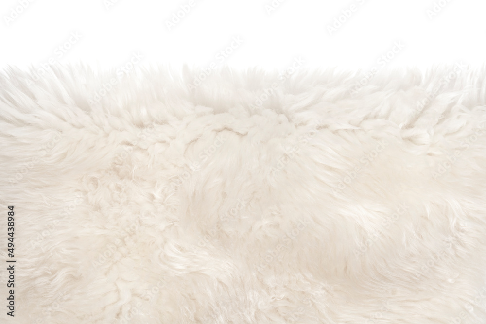 White fluffy wool texture isolated white background. natural fur ...