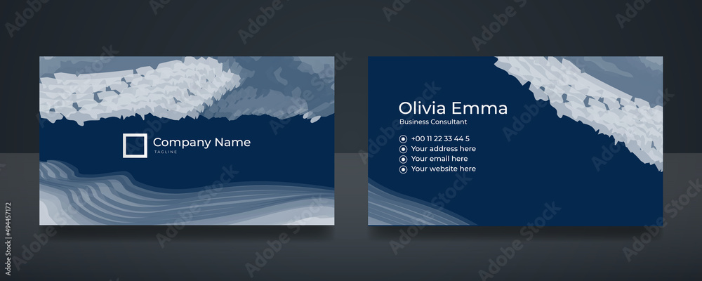 abstract blue red theme geometric business card design Stock Vector ...