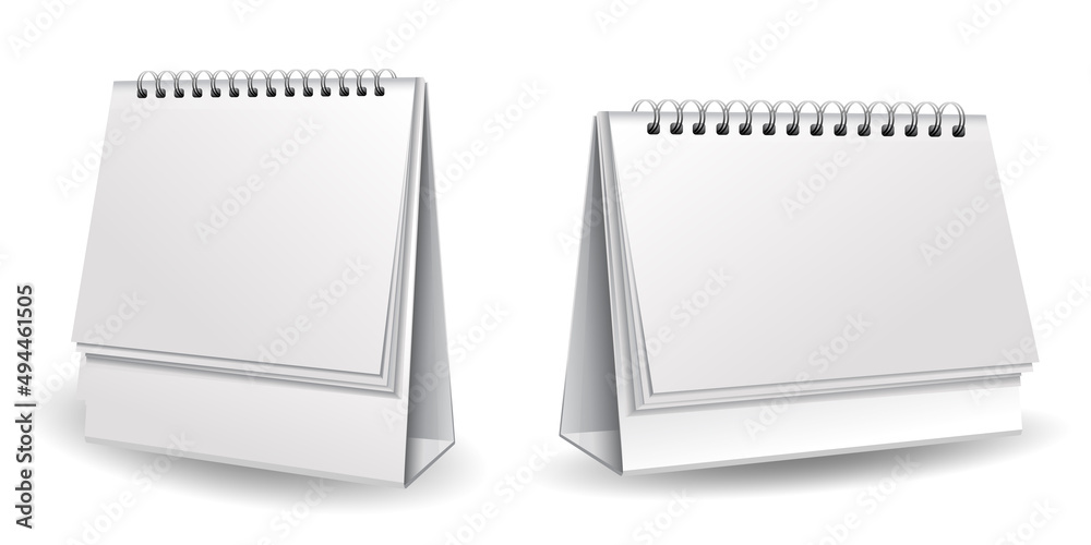 Realistic paper calendar blank. Calendars of different sizes. calendar ...