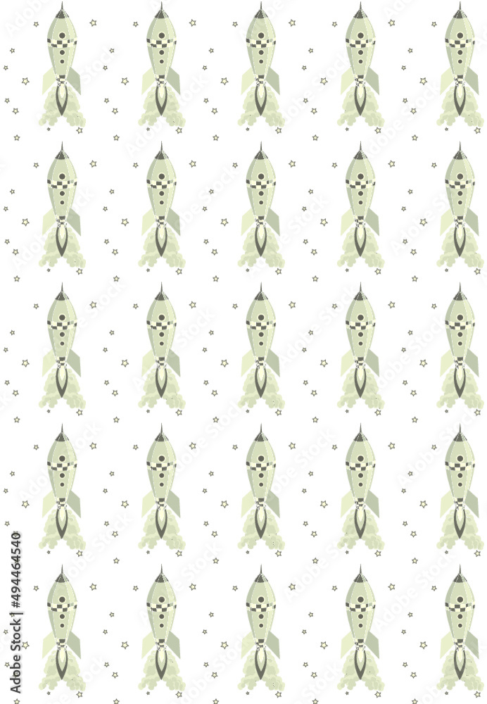 Rocket Ship Wallpaper texture Stock Vector | Adobe Stock