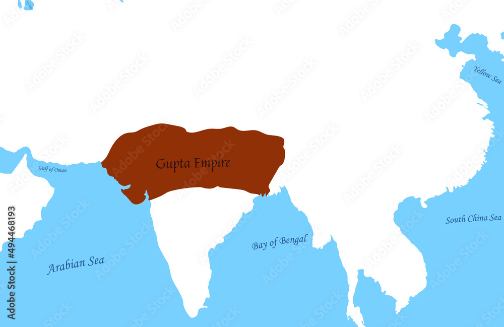 Map of Gupta Empire Asia India Country Stock Vector | Adobe Stock
