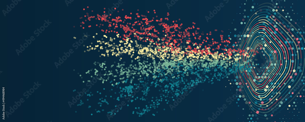 Big data visualization. Information analytics concept. Abstract stream ...