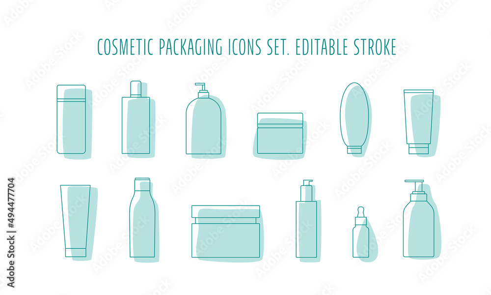 Cosmetic plastic bottle icon set for packaging design. Vector stock ...