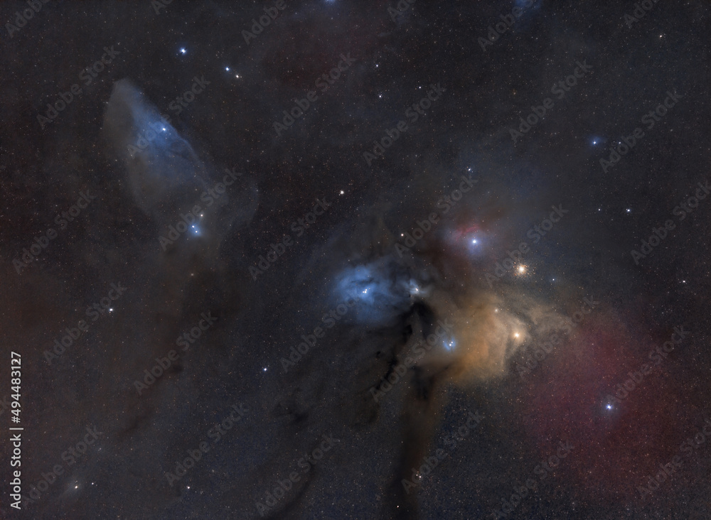 Beautiful view of Rho Ophiuchi in Ophiuchus constellation with Blue ...
