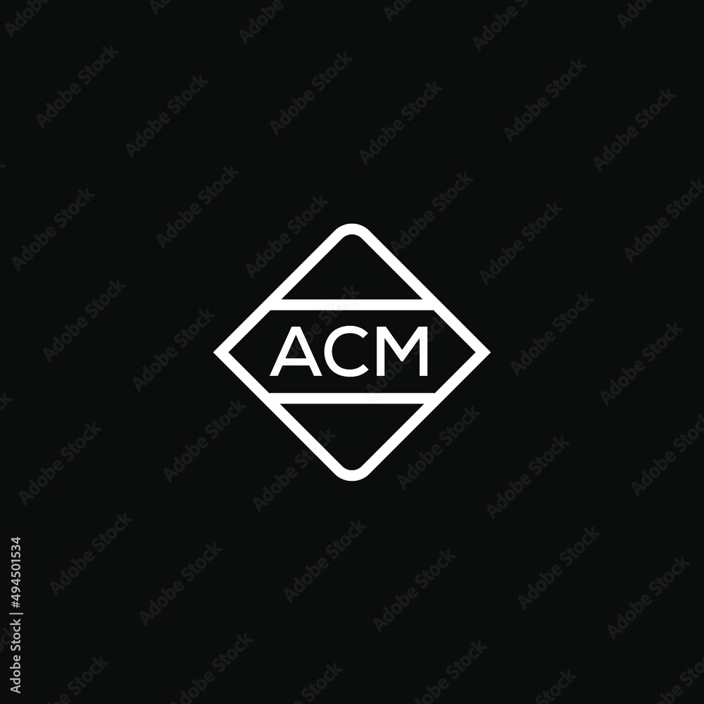 ACM letter design for logo and icon.ACM monogram logo.vector illustration with black background ...