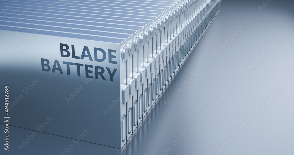 Blade shape battery cells design for modern electric vehicle, 3D ...