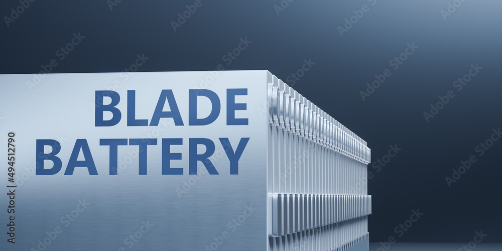 Blade shape battery cells design for modern electric vehicle, 3D ...
