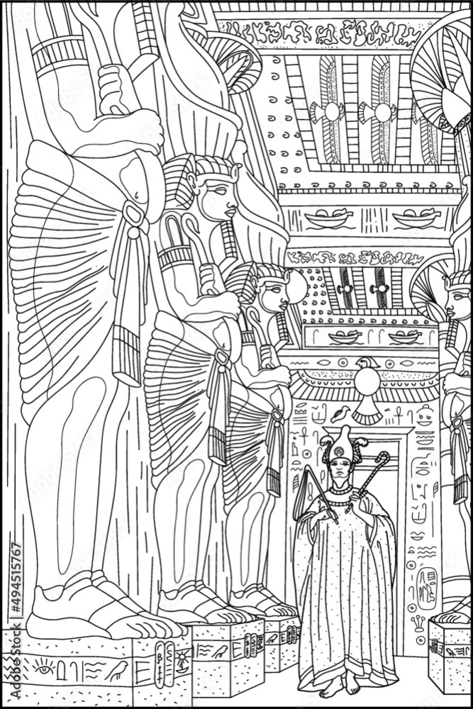 Egyptian Pharaoh Sarcophagus Coloring Pages