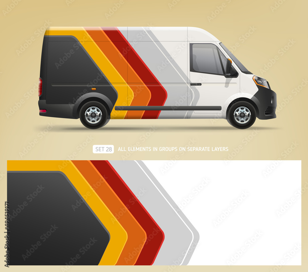 Editable Van Mock-up and wrap decal for livery branding design and ...