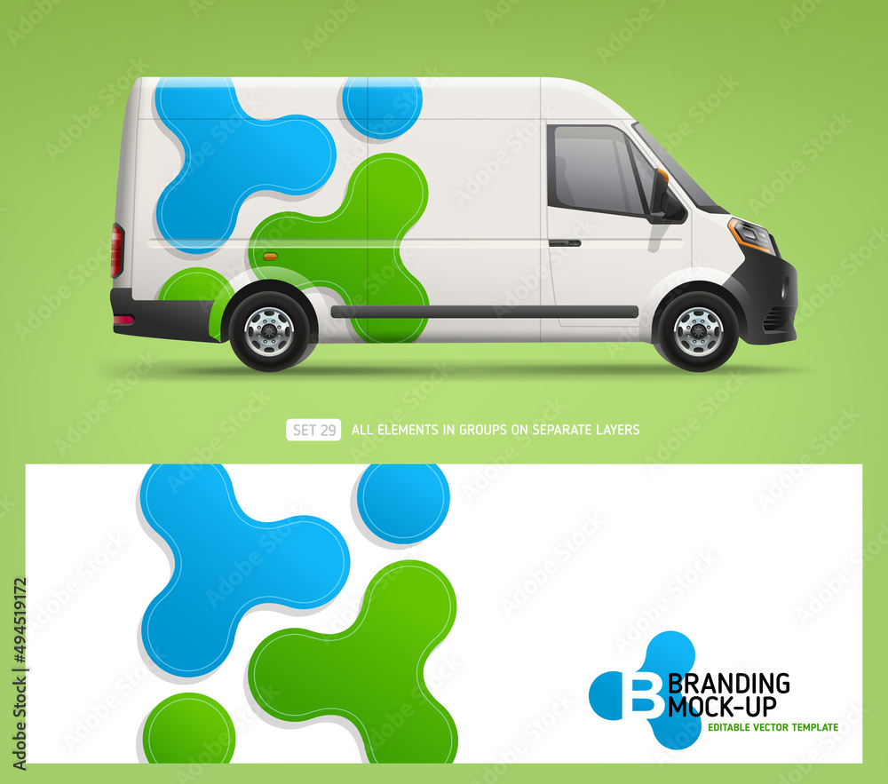 Editable Van Mock-up and wrap decal for livery branding design and ...