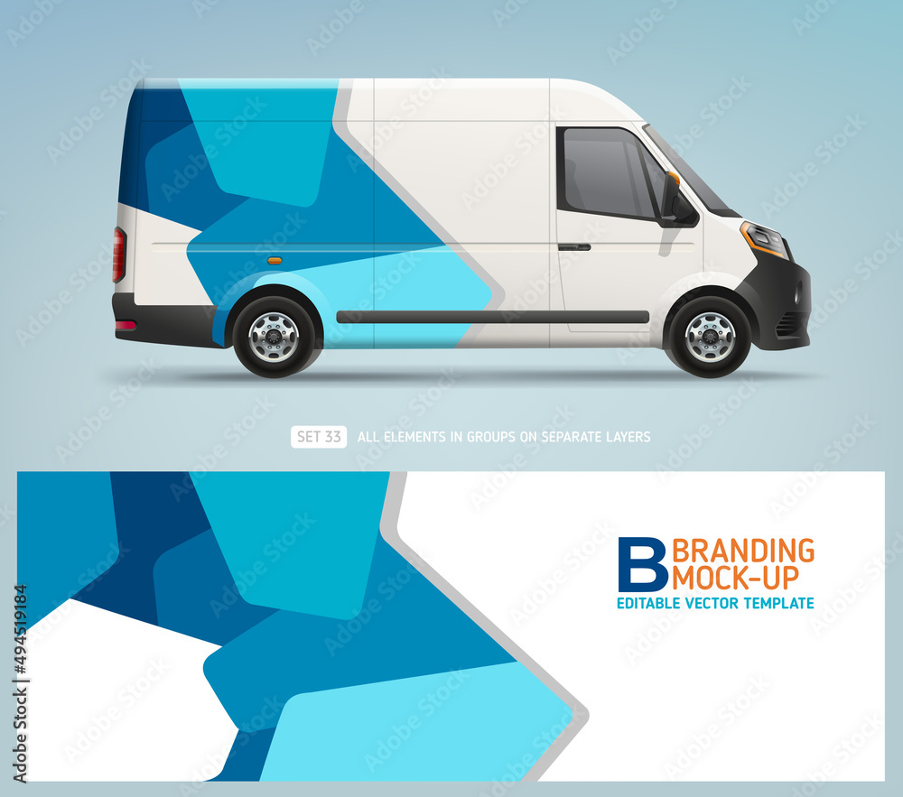 Editable Van Mock-up and wrap decal for livery branding design and ...