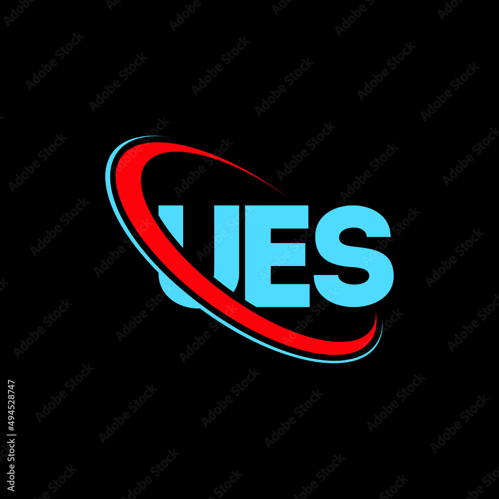 UES logo. UES letter. UES letter logo design. Initials UES logo linked ...