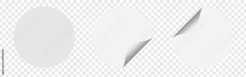 Vector illustration of white round stickers Stock Vector | Adobe Stock