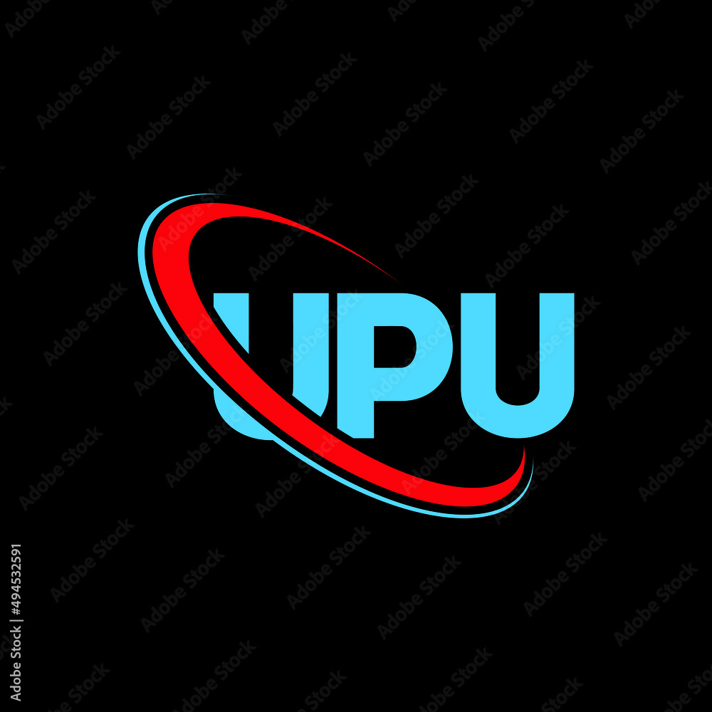 UPU logo. UPU letter. UPU letter logo design. Initials UPU logo linked ...
