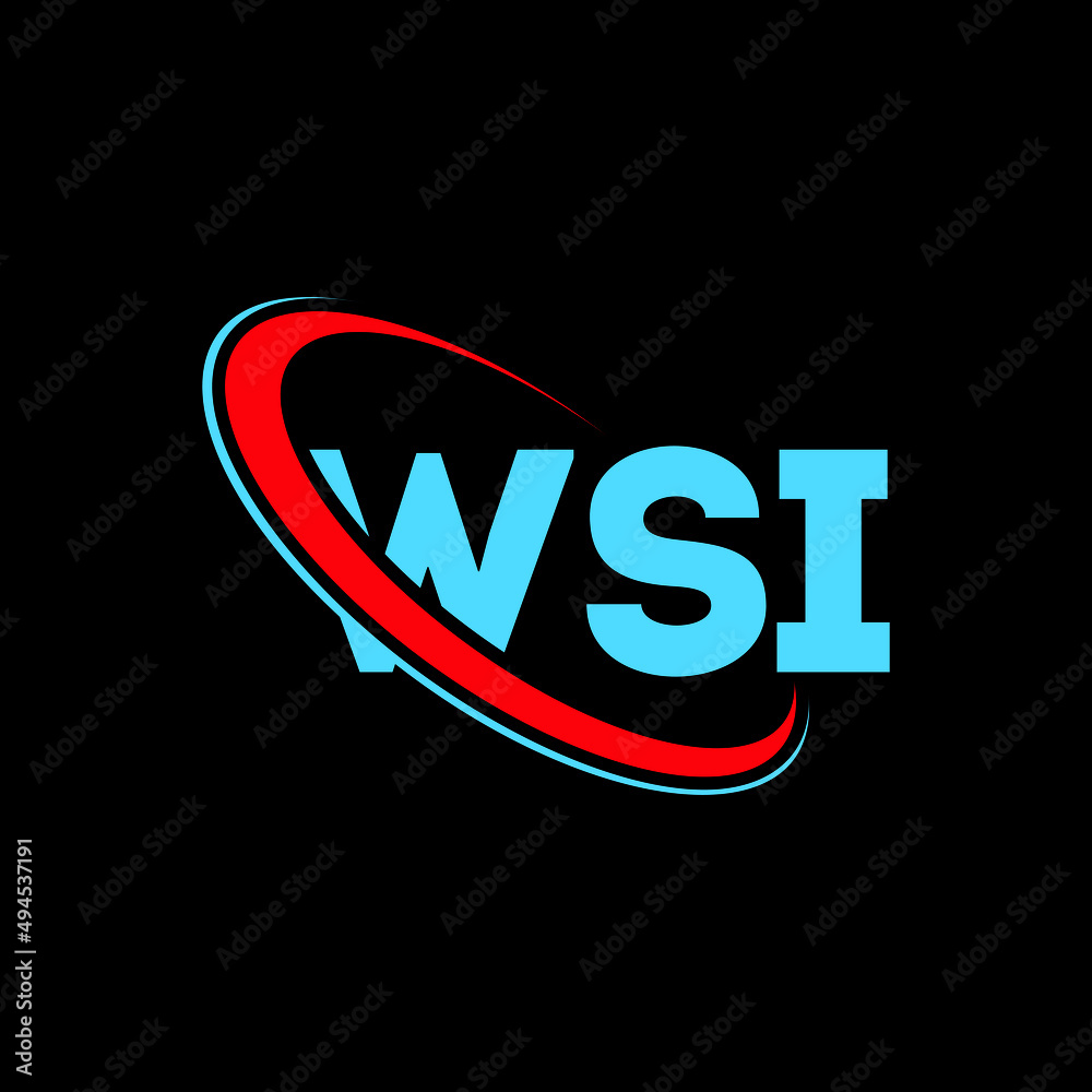 WSI logo. WSI letter. WSI letter logo design. Initials WSI logo linked ...