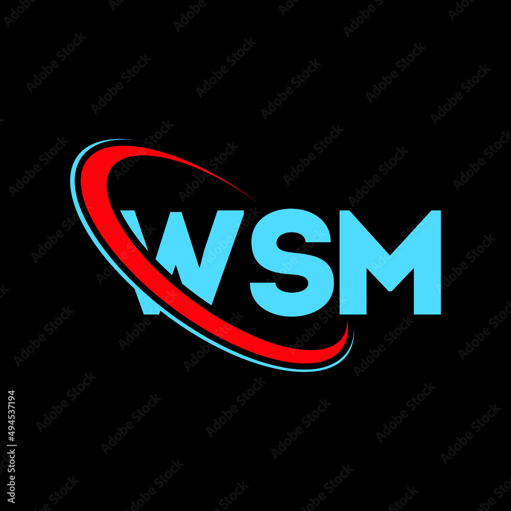 WSM logo. WSM letter. WSM letter logo design. Initials WSM logo linked ...