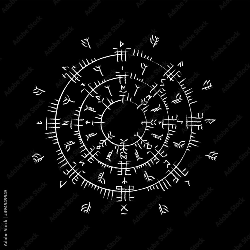 Abstract white circle runes symbol Stock Vector | Adobe Stock