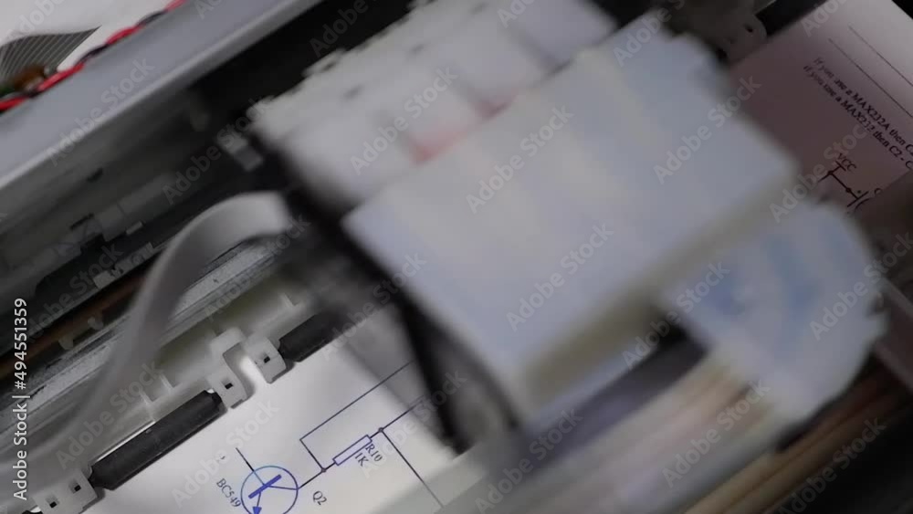 The printer prints out the wiring diagram. The printhead of an inkjet ...