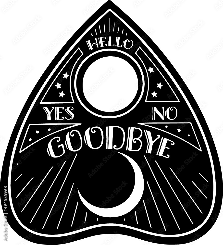 Illustration of an ouija planchette sign isolated on a white background ...