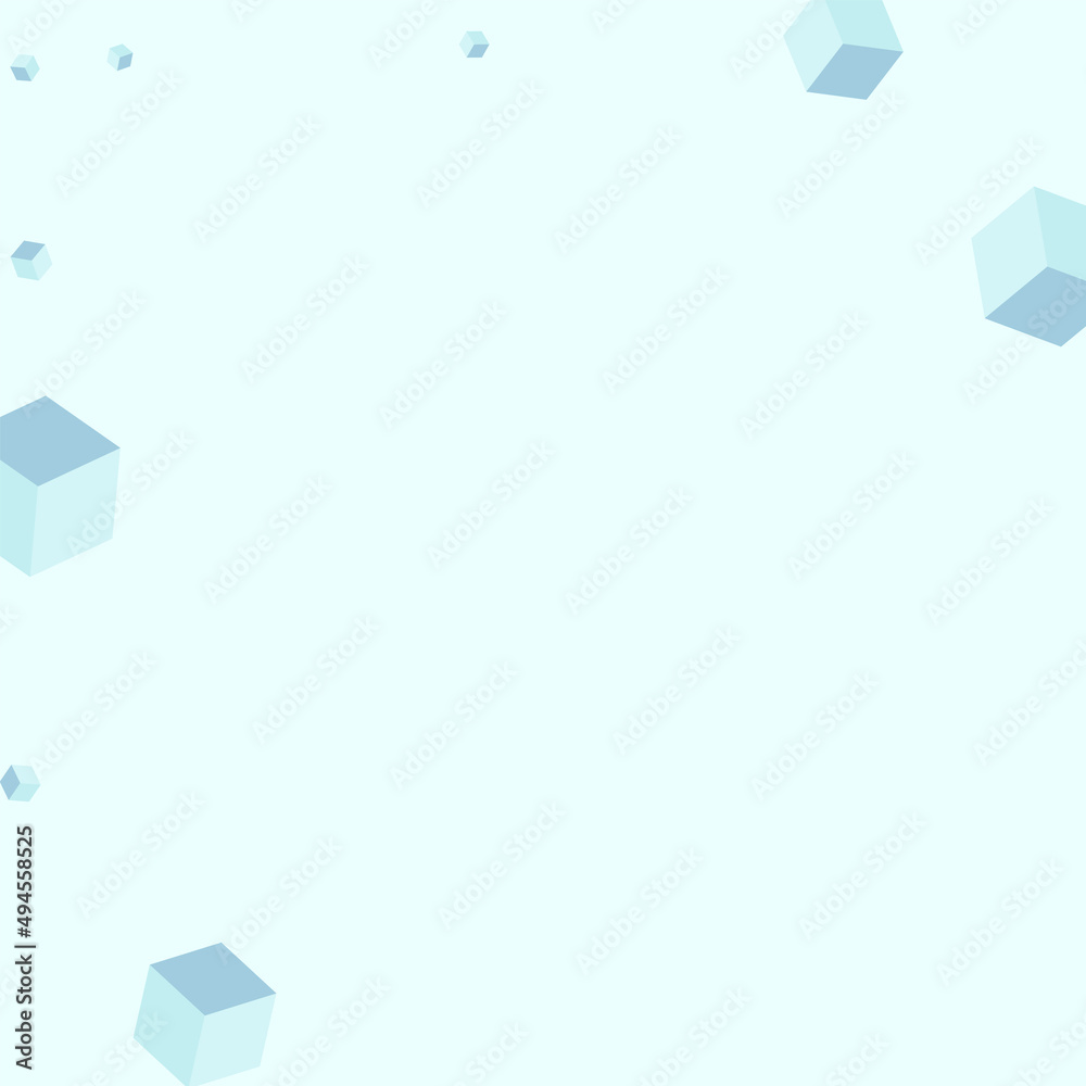 Grey Box Background Blue Vector. Block Model Design. Sky Blue Square ...