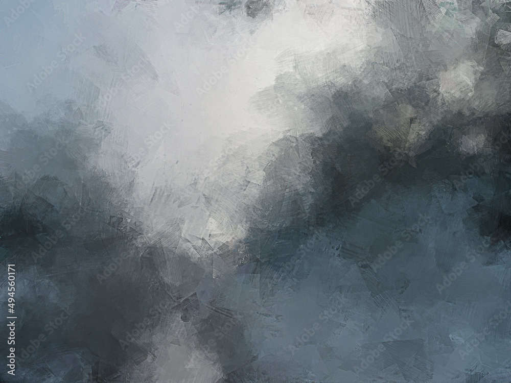 Abstract gray and light gray oil painting background with brush strokes ...
