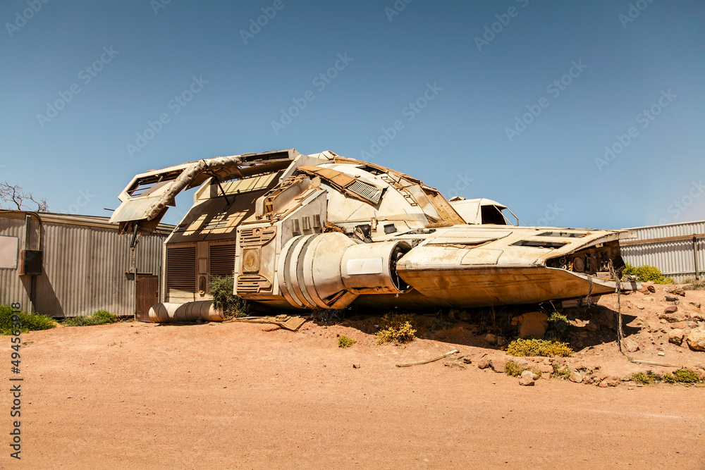 Broken down space ship in the middle of the desert in Coober Pedy ...