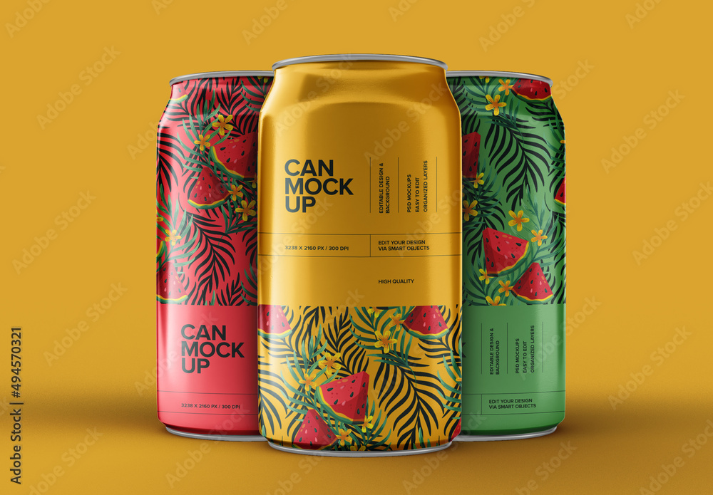 Soda Packaging Can Mockup Design Stock Template | Adobe Stock