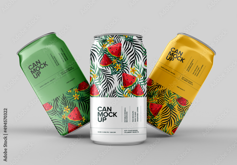 Soda Packaging Can Mockup Design Stock Template | Adobe Stock
