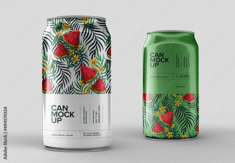 Soda Packaging Can Mockup Design Stock Template | Adobe Stock